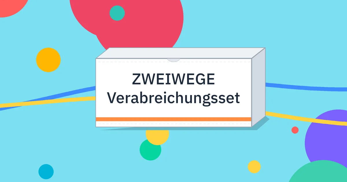 Symbolbild: Packung mit der Aufschrift ZWEIWEGE Verabreichungsset (PZN 15876689) – Verfügbarkeit und Bezug in Apotheken in Frankfurt am Main