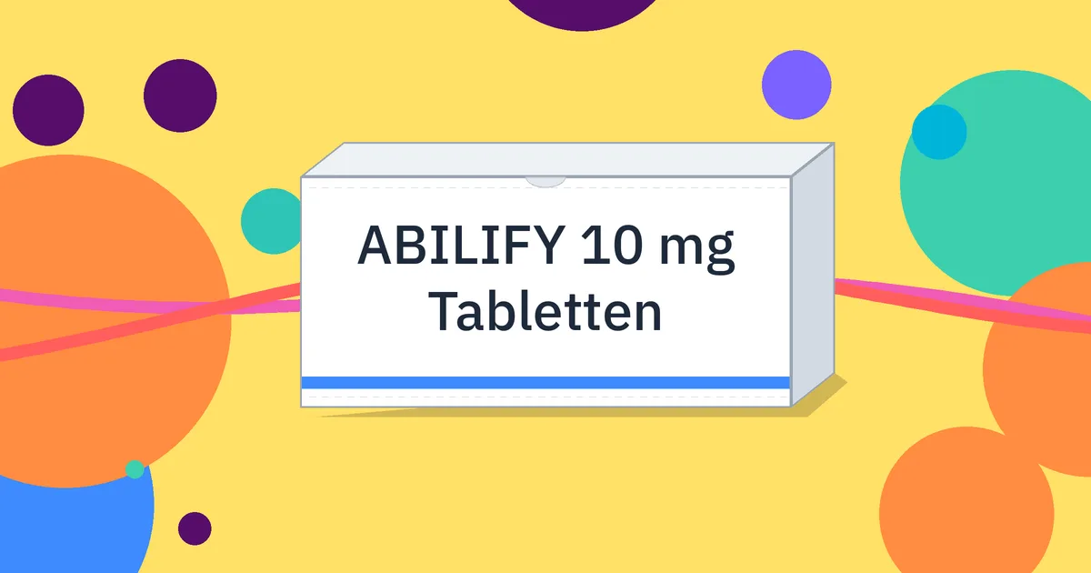 Symbolbild: Packung mit der Aufschrift ABILIFY 10 mg Tabletten (PZN 06715042) – Verfügbarkeit und Bezug in Apotheken in Frankfurt am Main