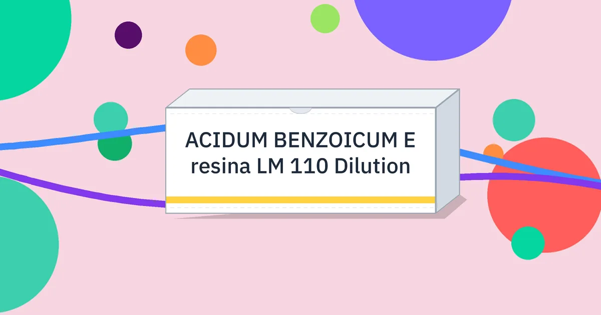Symbolbild: Packung mit der Aufschrift ACIDUM BENZOICUM E resina LM 110 Dilution (PZN 16241929) – Verfügbarkeit und Bezug in Apotheken in Frankfurt am Main