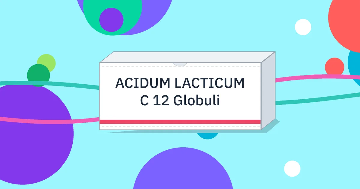 Symbolbild: Packung mit der Aufschrift ACIDUM LACTICUM C 12 Globuli (PZN 19718444) – Verfügbarkeit und Bezug in Apotheken in Frankfurt am Main