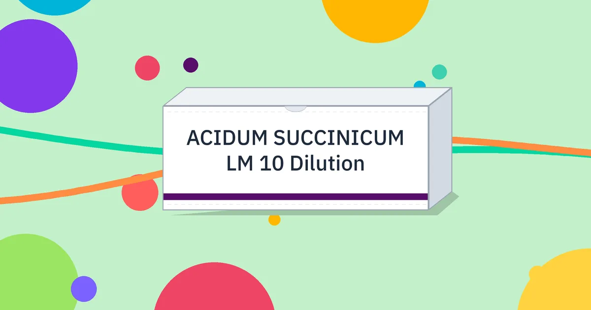 Symbolbild: Packung mit der Aufschrift ACIDUM SUCCINICUM LM 10 Dilution (PZN 13283790) – Verfügbarkeit und Bezug in Apotheken in Frankfurt am Main