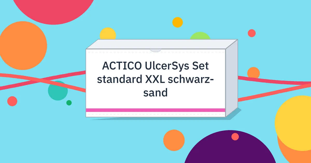 Symbolbild: Packung mit der Aufschrift ACTICO UlcerSys Set standard XXL schwarz-sand (PZN 12544656) – Verfügbarkeit und Bezug in Apotheken in Frankfurt am Main