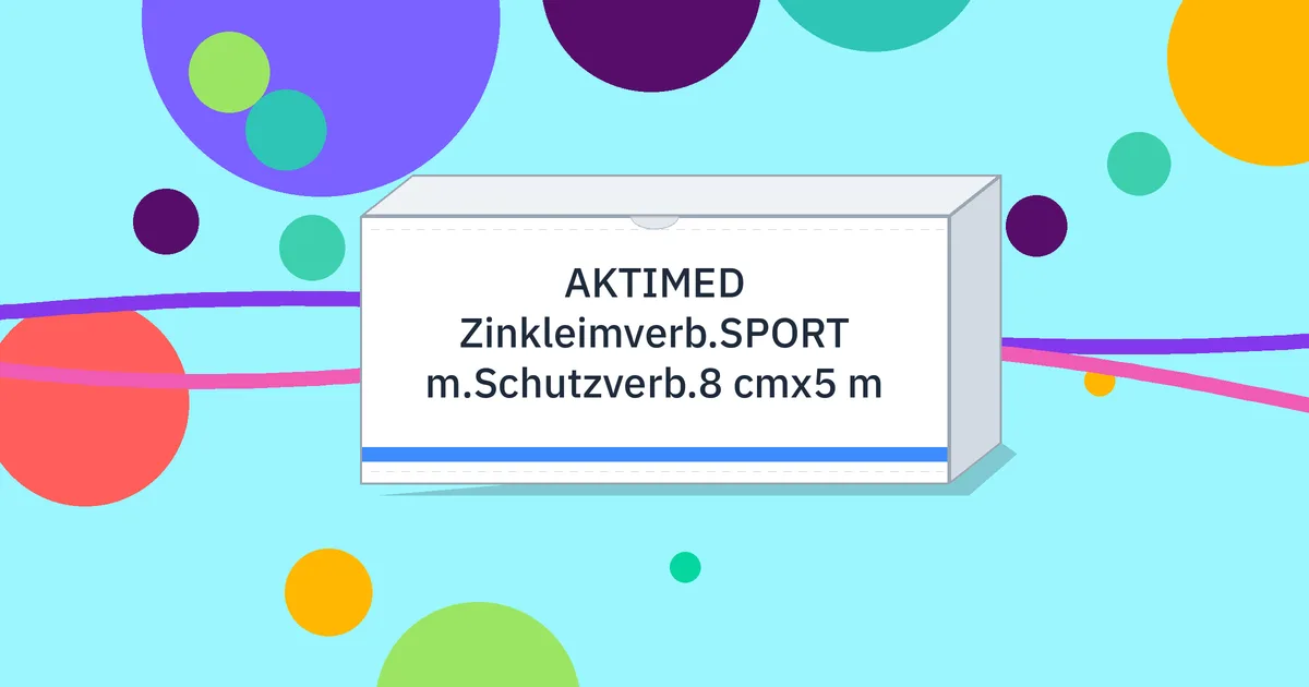 Symbolbild: Packung mit der Aufschrift AKTIMED Zinkleimverb.SPORT m.Schutzverb.8 cmx5 m (PZN 17492013) – Verfügbarkeit und Bezug in Apotheken in Frankfurt am Main