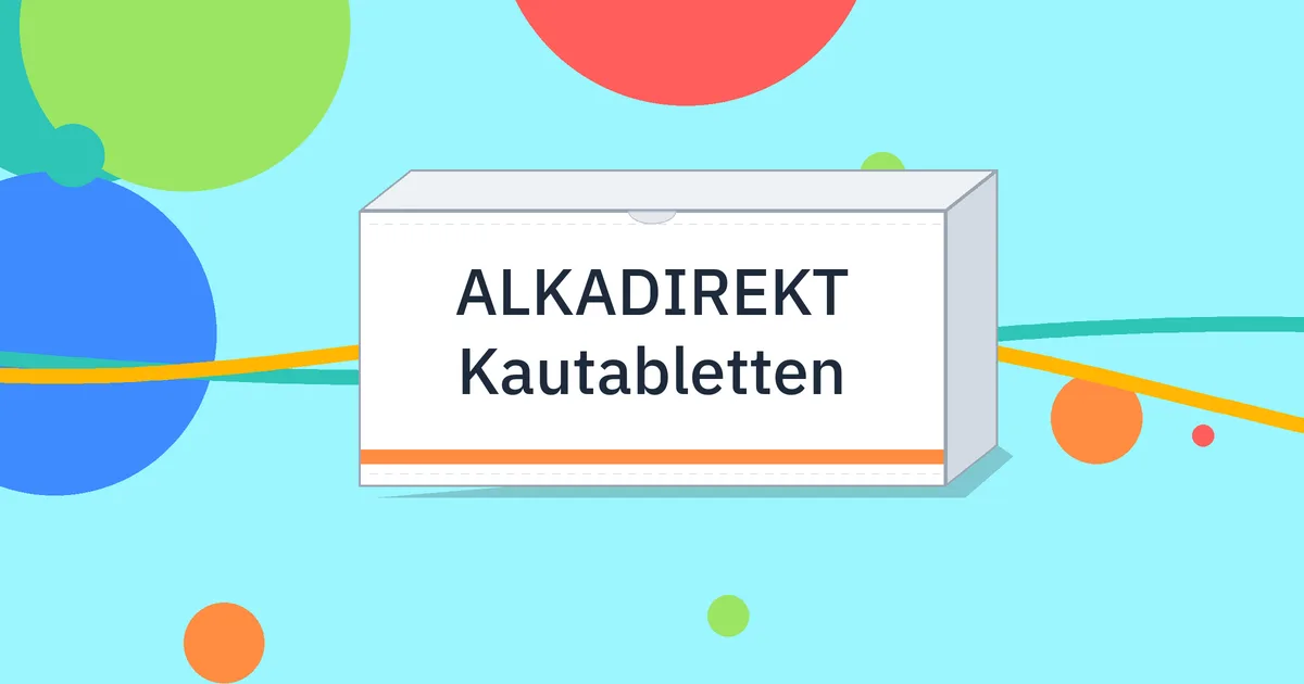 Symbolbild: Packung mit der Aufschrift ALKADIREKT Kautabletten (PZN 10272722) – Verfügbarkeit und Bezug in Apotheken in Frankfurt am Main