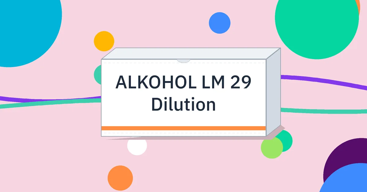 Symbolbild: Packung mit der Aufschrift ALKOHOL LM 29 Dilution (PZN 13311279) – Verfügbarkeit und Bezug in Apotheken in Frankfurt am Main