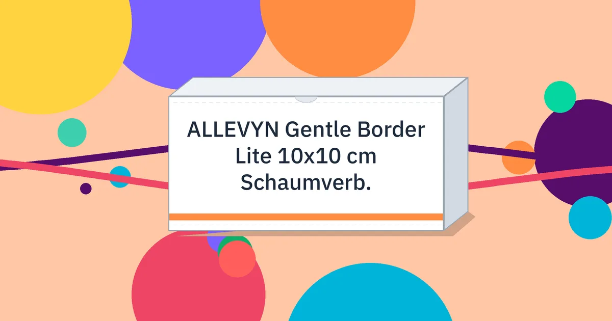 Symbolbild: Packung mit der Aufschrift ALLEVYN Gentle Border Lite 10x10 cm Schaumverb. (PZN 15232124) – Verfügbarkeit und Bezug in Apotheken in Frankfurt am Main