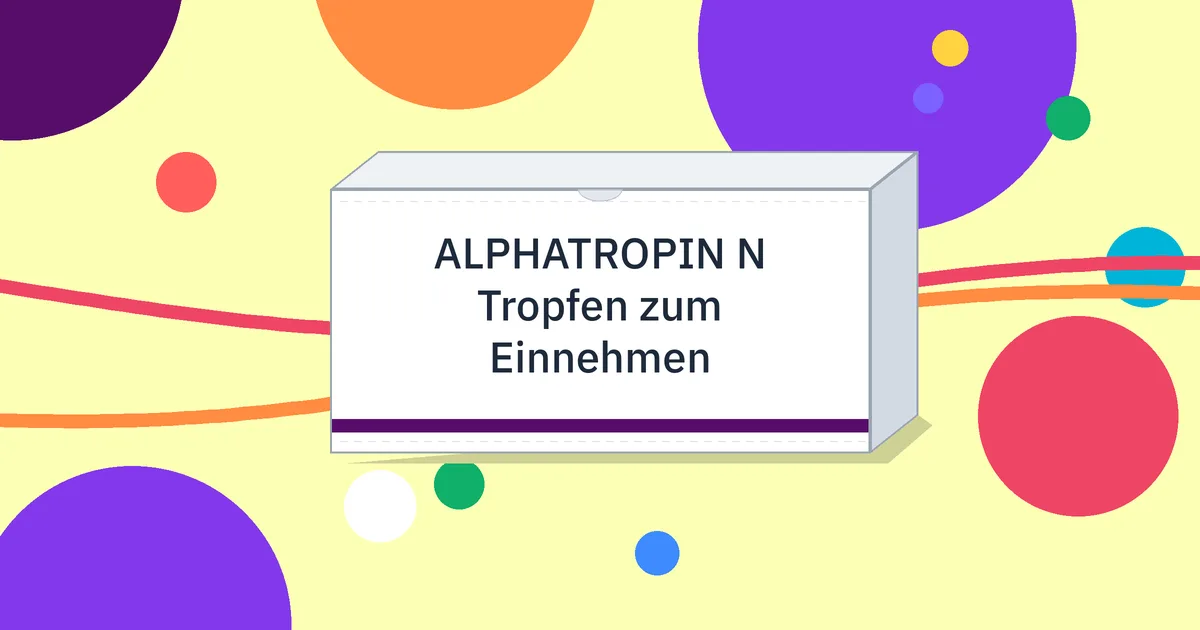 Symbolbild: Packung mit der Aufschrift ALPHATROPIN N Tropfen zum Einnehmen (PZN 02450894) – Verfügbarkeit und Bezug in Apotheken in Frankfurt am Main