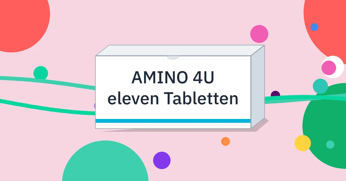 Symbolbild: Packung mit der Aufschrift AMINO 4U eleven Tabletten (PZN 18392070) – Verfügbarkeit und Bezug in Apotheken in Frankfurt am Main