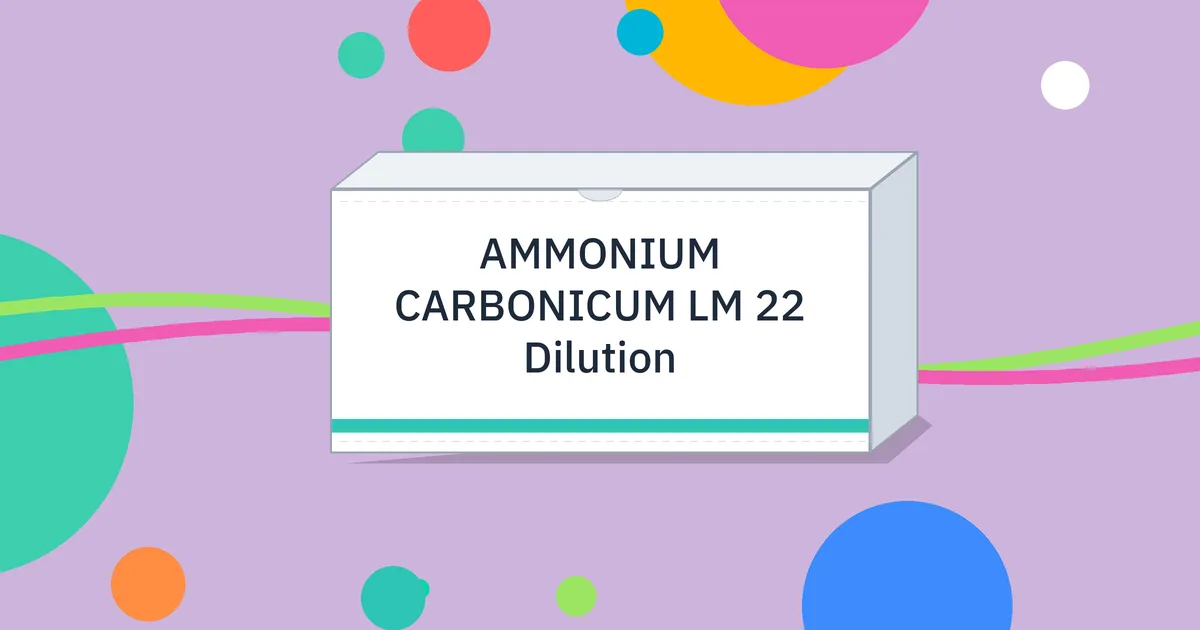 Symbolbild: Packung mit der Aufschrift AMMONIUM CARBONICUM LM 22 Dilution (PZN 12760733) – Verfügbarkeit und Bezug in Apotheken in Frankfurt am Main