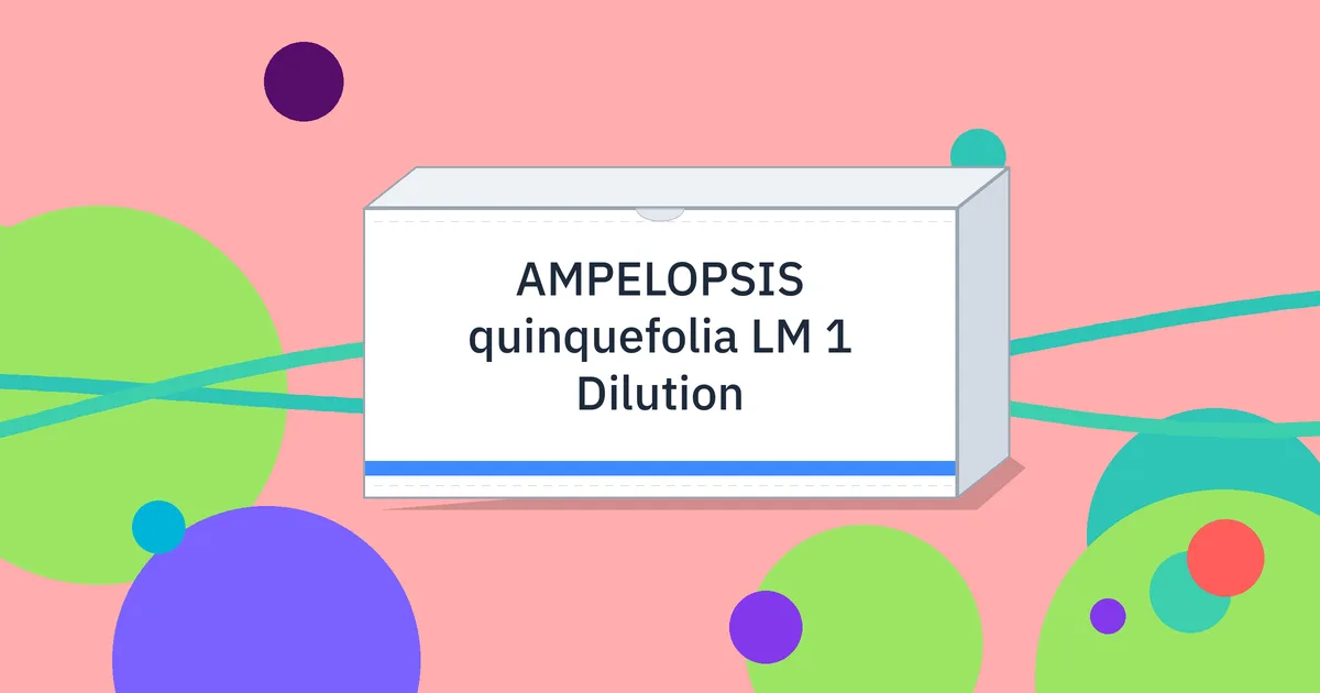 Symbolbild: Packung mit der Aufschrift AMPELOPSIS quinquefolia LM 1 Dilution (PZN 13324974) – Verfügbarkeit und Bezug in Apotheken in Frankfurt am Main