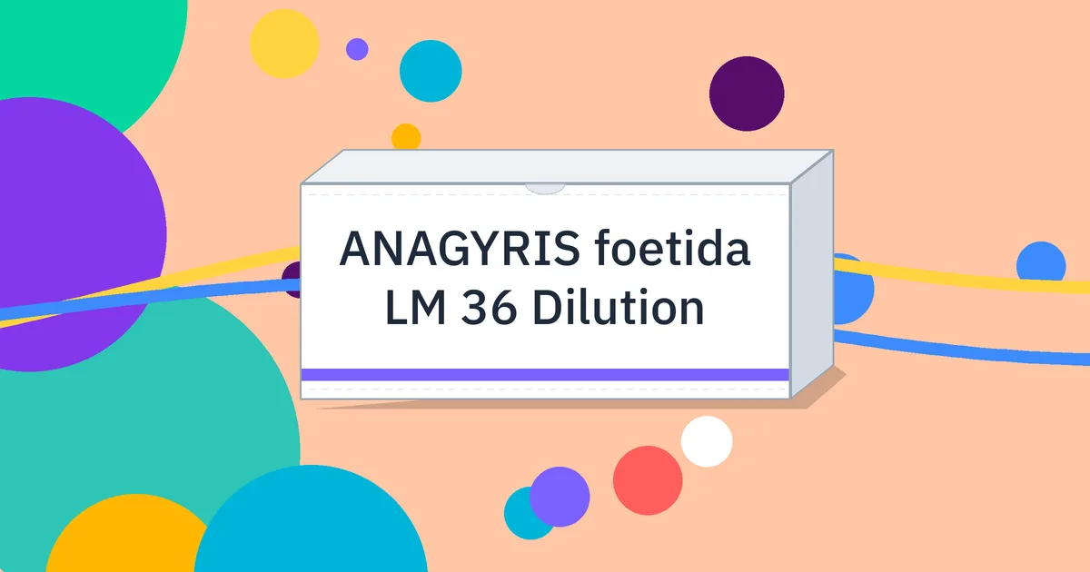 Symbolbild: Packung mit der Aufschrift ANAGYRIS foetida LM 36 Dilution (PZN 13328570) – Verfügbarkeit und Bezug in Apotheken in Frankfurt am Main