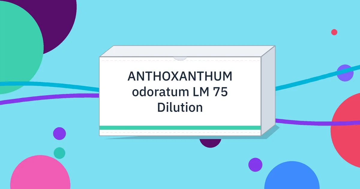 Symbolbild: Packung mit der Aufschrift ANTHOXANTHUM odoratum LM 75 Dilution (PZN 13370106) – Verfügbarkeit und Bezug in Apotheken in Frankfurt am Main