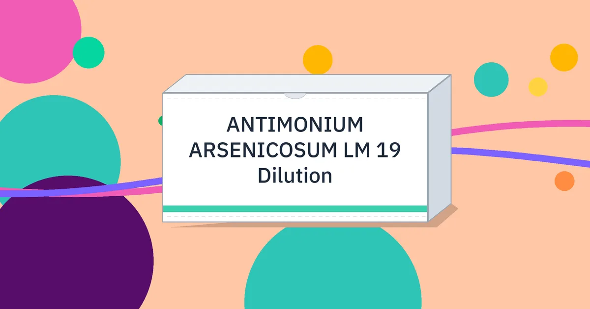 Symbolbild: Packung mit der Aufschrift ANTIMONIUM ARSENICOSUM LM 19 Dilution (PZN 13372269) – Verfügbarkeit und Bezug in Apotheken in Frankfurt am Main
