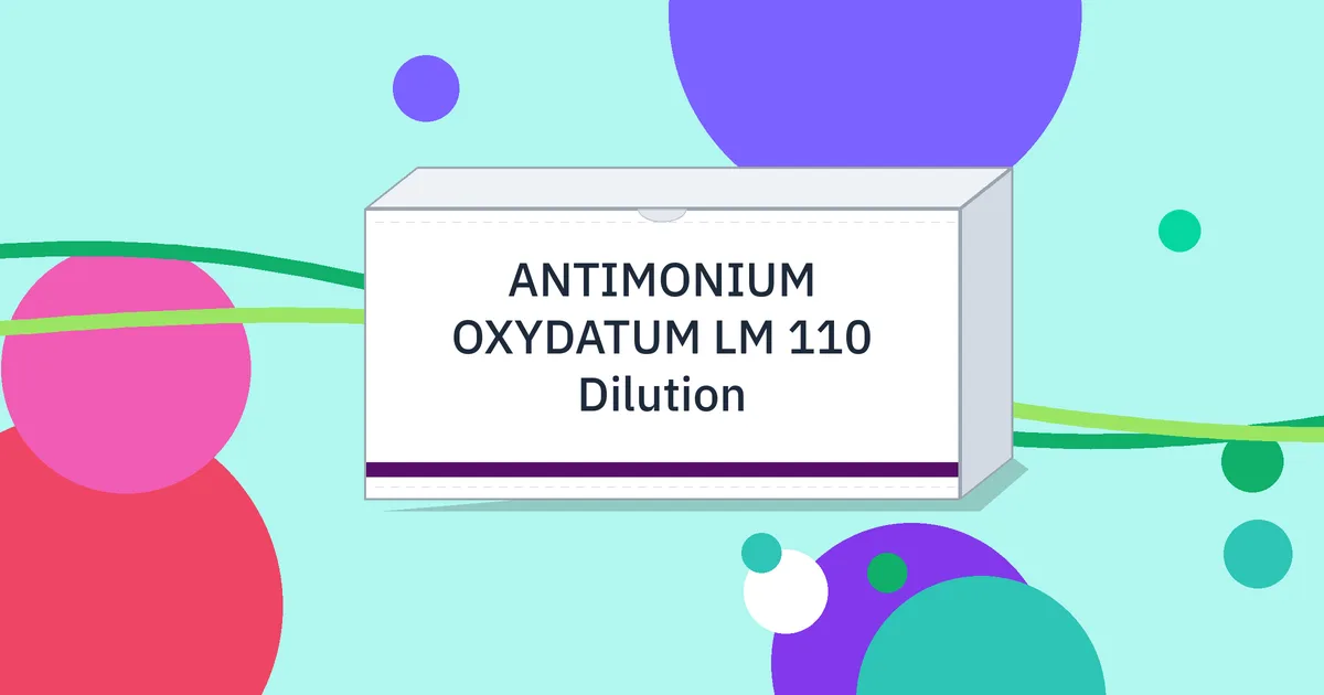 Symbolbild: Packung mit der Aufschrift ANTIMONIUM OXYDATUM LM 110 Dilution (PZN 13375055) – Verfügbarkeit und Bezug in Apotheken in Frankfurt am Main