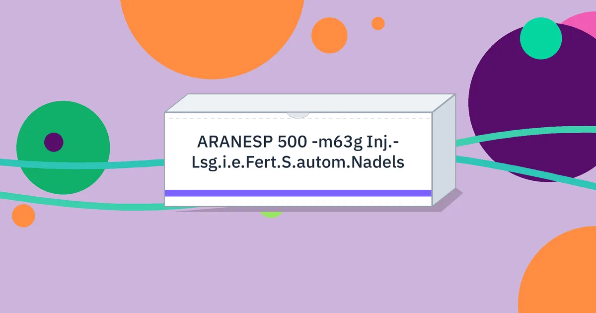 Symbolbild: Packung mit der Aufschrift ARANESP 500 -m63g Inj.-Lsg.i.e.Fert.S.autom.Nadels (PZN 10990937) – Verfügbarkeit und Bezug in Apotheken in Frankfurt am Main