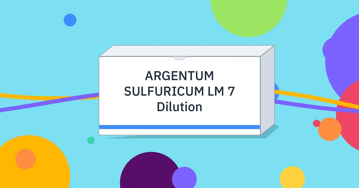 Symbolbild: Packung mit der Aufschrift ARGENTUM SULFURICUM LM 7 Dilution (PZN 12769970) – Verfügbarkeit und Bezug in Apotheken in Frankfurt am Main