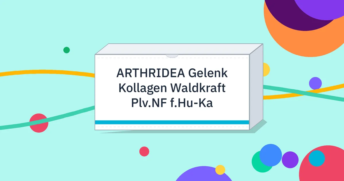Symbolbild: Packung mit der Aufschrift ARTHRIDEA Gelenk Kollagen Waldkraft Plv.NF f.Hu-Ka (PZN 20651550) – Verfügbarkeit und Bezug in Apotheken in Frankfurt am Main