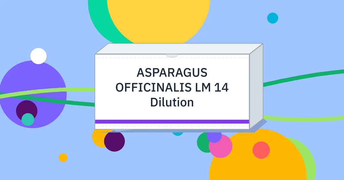 Symbolbild: Packung mit der Aufschrift ASPARAGUS OFFICINALIS LM 14 Dilution (PZN 13402906) – Verfügbarkeit und Bezug in Apotheken in Frankfurt am Main