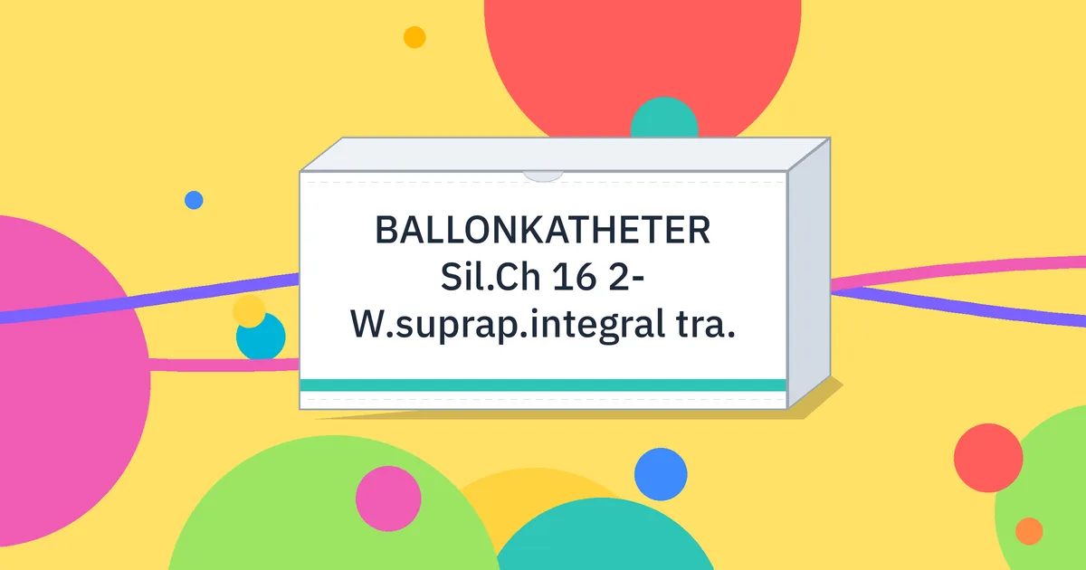 Symbolbild: Packung mit der Aufschrift BALLONKATHETER Sil.Ch 16 2-W.suprap.integral tra. (PZN 14350413) – Verfügbarkeit und Bezug in Apotheken in Frankfurt am Main