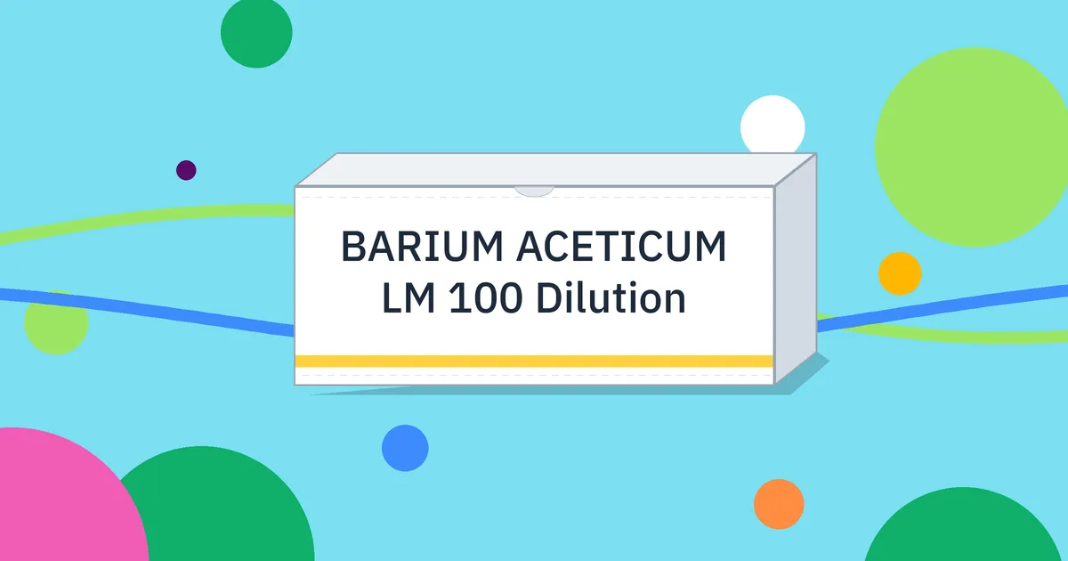 Symbolbild: Packung mit der Aufschrift BARIUM ACETICUM LM 100 Dilution (PZN 12788803) – Verfügbarkeit und Bezug in Apotheken in Frankfurt am Main