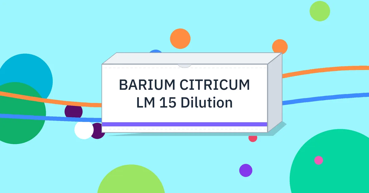 Symbolbild: Packung mit der Aufschrift BARIUM CITRICUM LM 15 Dilution (PZN 12789435) – Verfügbarkeit und Bezug in Apotheken in Frankfurt am Main