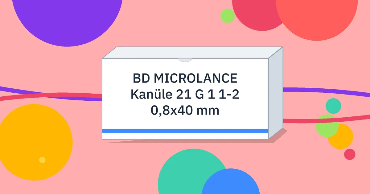 Symbolbild: Packung mit der Aufschrift BD MICROLANCE Kanüle 21 G 1 1-2 0,8x40 mm (PZN 03086930) – Verfügbarkeit und Bezug in Apotheken in Frankfurt am Main