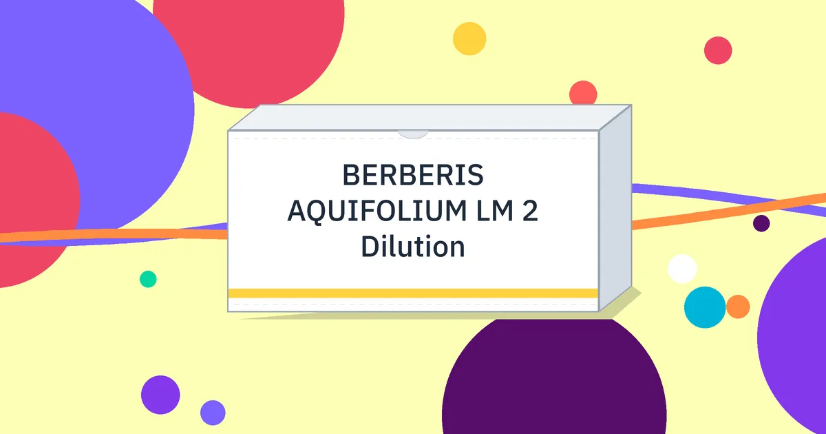 Symbolbild: Packung mit der Aufschrift BERBERIS AQUIFOLIUM LM 2 Dilution (PZN 13382888) – Verfügbarkeit und Bezug in Apotheken in Frankfurt am Main
