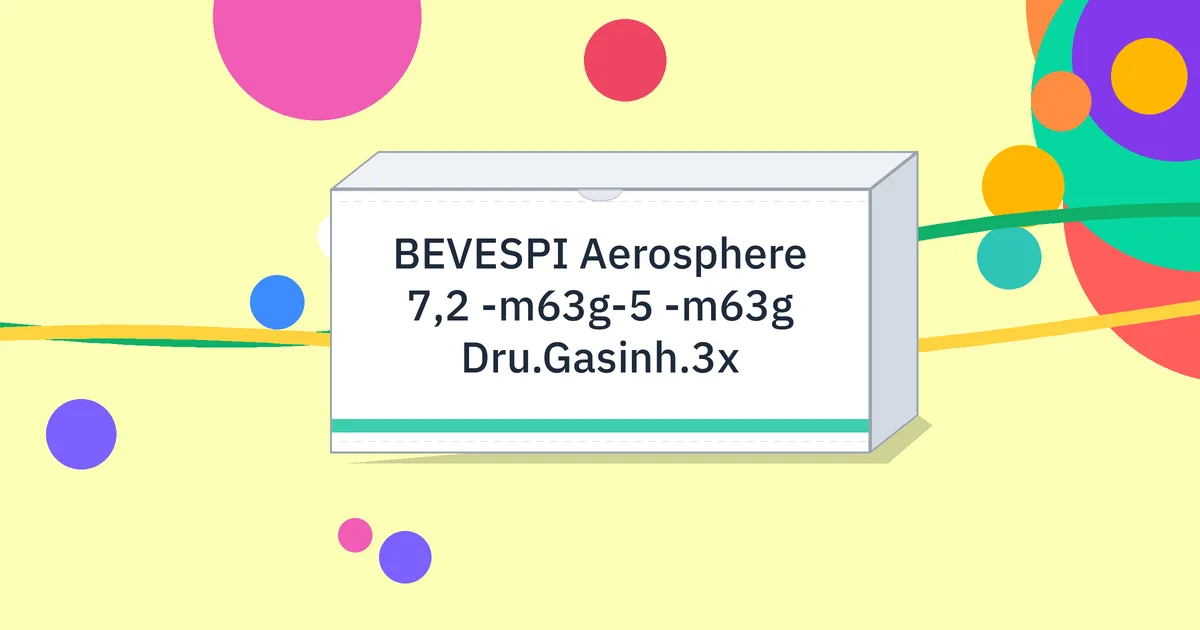 Symbolbild: Packung mit der Aufschrift BEVESPI Aerosphere 7,2 -m63g-5 -m63g Dru.Gasinh.3x (PZN 16885940) – Verfügbarkeit und Bezug in Apotheken in Frankfurt am Main