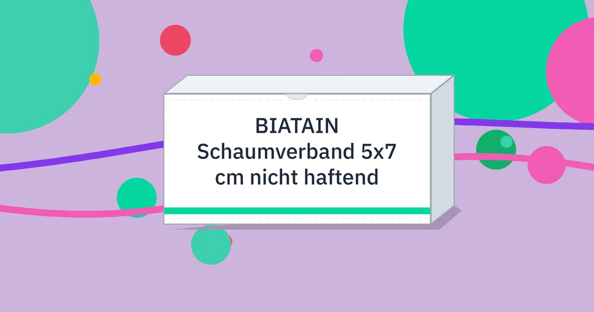 Symbolbild: Packung mit der Aufschrift BIATAIN Schaumverband 5x7 cm nicht haftend (PZN 13331796) – Verfügbarkeit und Bezug in Apotheken in Frankfurt am Main