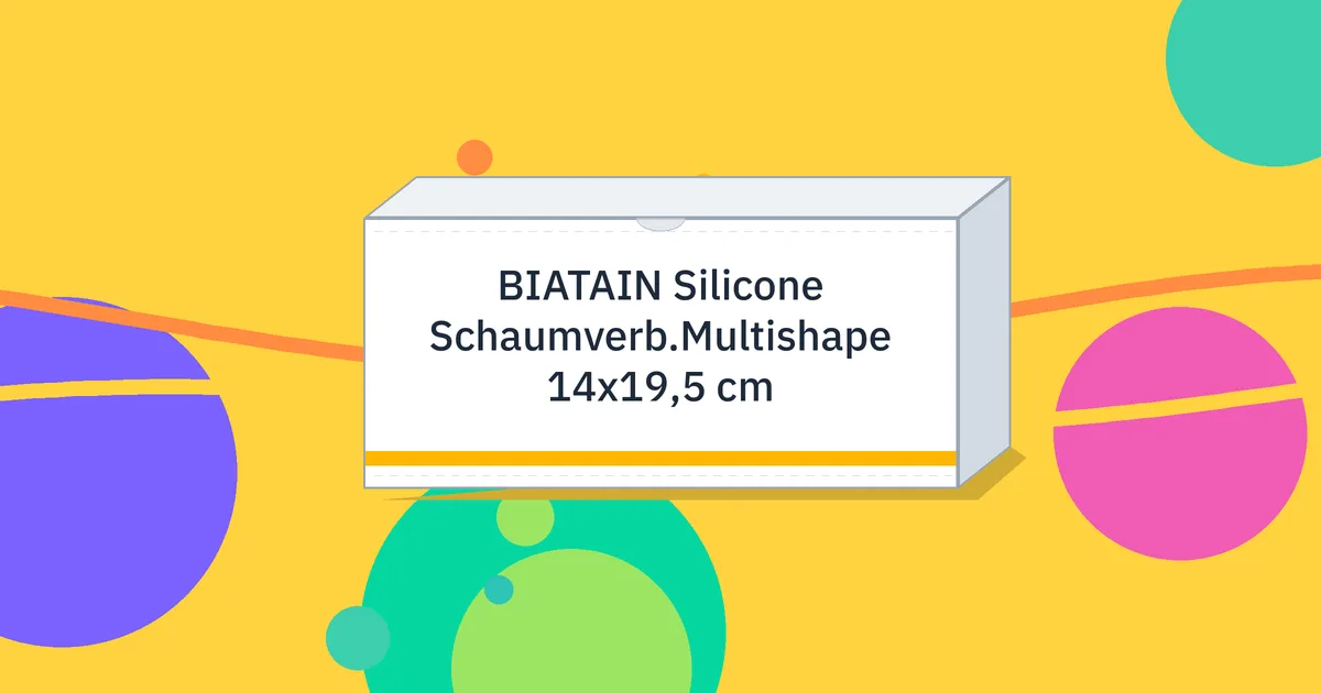 Symbolbild: Packung mit der Aufschrift BIATAIN Silicone Schaumverb.Multishape 14x19,5 cm (PZN 15559291) – Verfügbarkeit und Bezug in Apotheken in Frankfurt am Main
