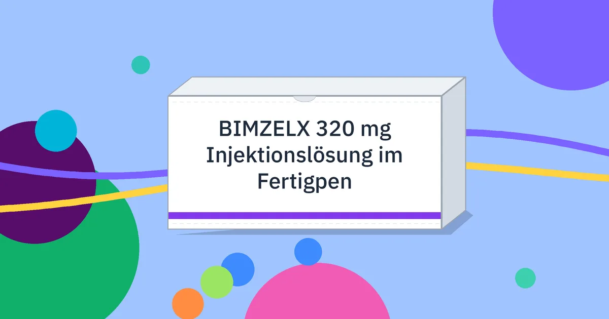 Symbolbild: Packung mit der Aufschrift BIMZELX 320 mg Injektionslösung im Fertigpen (PZN 19992033) – Verfügbarkeit und Bezug in Apotheken in Frankfurt am Main