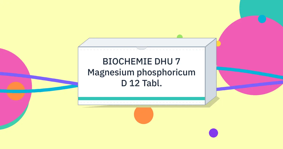 Symbolbild: Packung mit der Aufschrift BIOCHEMIE DHU 7 Magnesium phosphoricum D 12 Tabl. (PZN 00274393) – Verfügbarkeit und Bezug in Apotheken in Frankfurt am Main