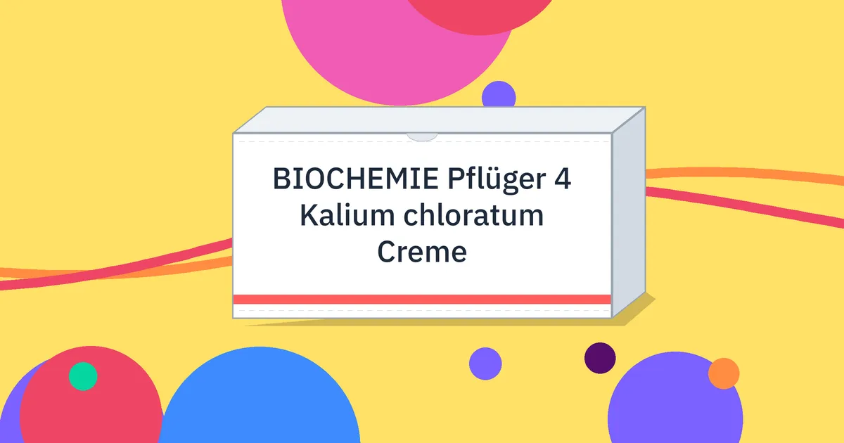 Symbolbild: Packung mit der Aufschrift BIOCHEMIE Pflüger 4 Kalium chloratum Creme (PZN 05992727) – Verfügbarkeit und Bezug in Apotheken in Frankfurt am Main