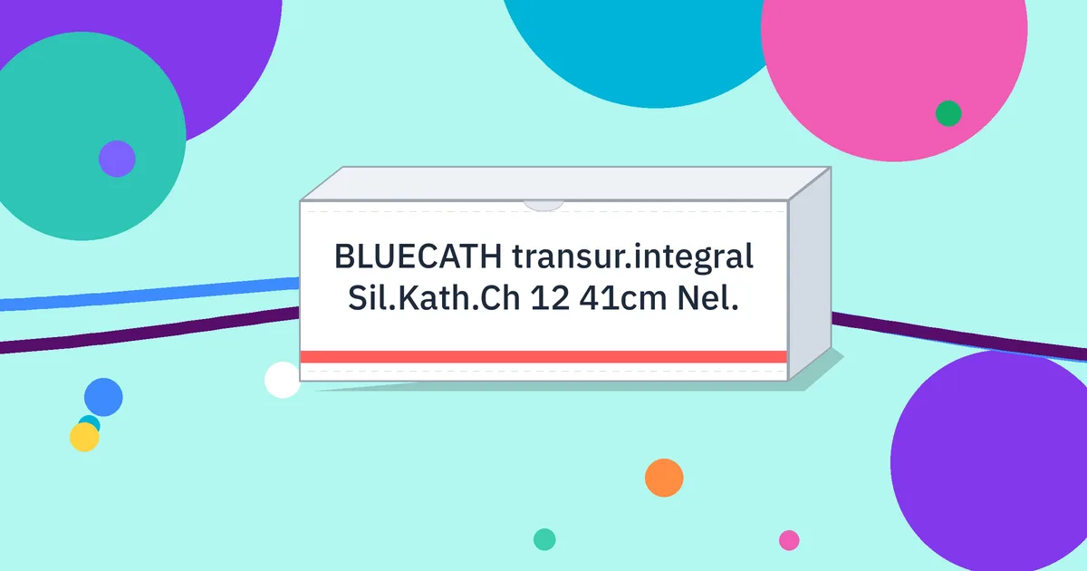 Symbolbild: Packung mit der Aufschrift BLUECATH transur.integral Sil.Kath.Ch 12 41cm Nel. (PZN 18064503) – Verfügbarkeit und Bezug in Apotheken in Frankfurt am Main
