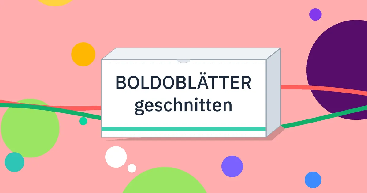Symbolbild: Packung mit der Aufschrift BOLDOBLÄTTER geschnitten (PZN 14031257) – Verfügbarkeit und Bezug in Apotheken in Frankfurt am Main