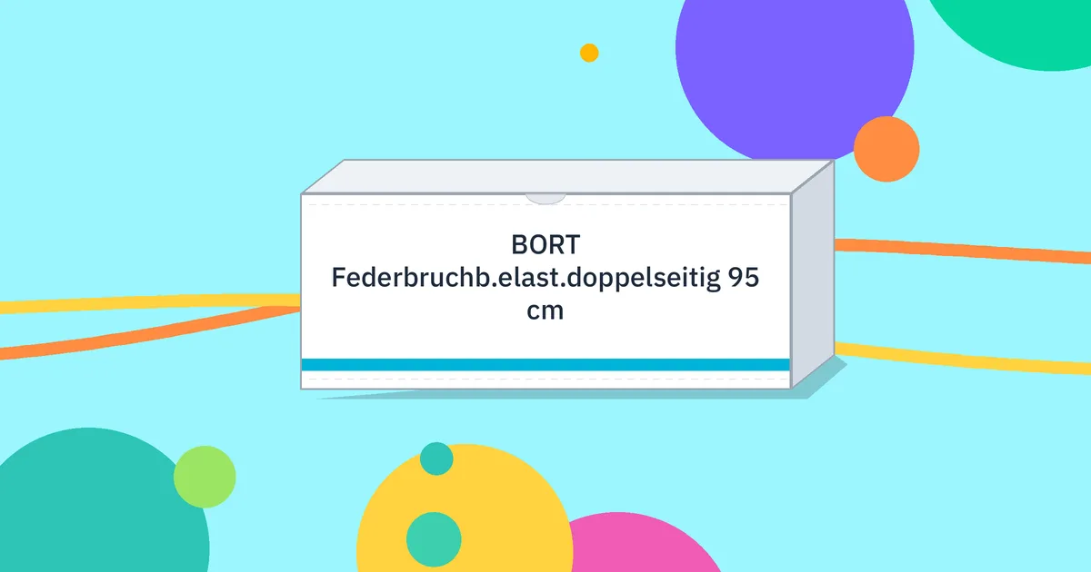 Symbolbild: Packung mit der Aufschrift BORT Federbruchb.elast.doppelseitig 95 cm (PZN 07195923) – Verfügbarkeit und Bezug in Apotheken in Frankfurt am Main
