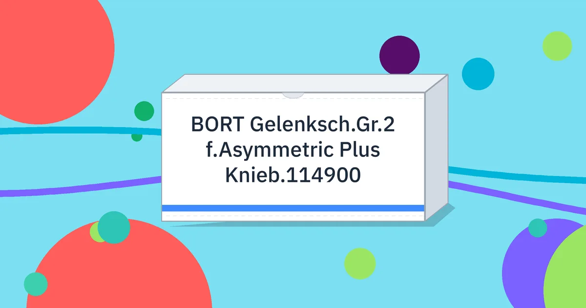Symbolbild: Packung mit der Aufschrift BORT Gelenksch.Gr.2 f.Asymmetric Plus Knieb.114900 (PZN 11592601) – Verfügbarkeit und Bezug in Apotheken in Frankfurt am Main