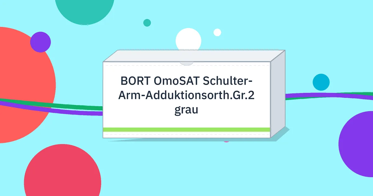 Symbolbild: Packung mit der Aufschrift BORT OmoSAT Schulter-Arm-Adduktionsorth.Gr.2 grau (PZN 16318201) – Verfügbarkeit und Bezug in Apotheken in Frankfurt am Main