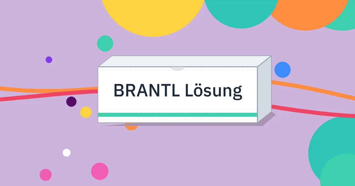 Symbolbild: Packung mit der Aufschrift BRANTL Lösung (PZN 04965326) – Verfügbarkeit und Bezug in Apotheken in Frankfurt am Main