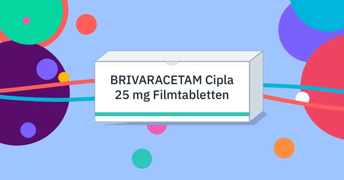 Symbolbild: Packung mit der Aufschrift BRIVARACETAM Cipla 25 mg Filmtabletten (PZN 20408364) – Verfügbarkeit und Bezug in Apotheken in Frankfurt am Main