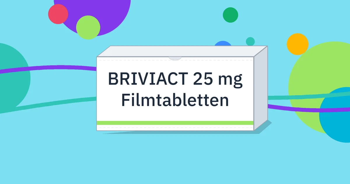 Symbolbild: Packung mit der Aufschrift BRIVIACT 25 mg Filmtabletten (PZN 12482524) – Verfügbarkeit und Bezug in Apotheken in Frankfurt am Main
