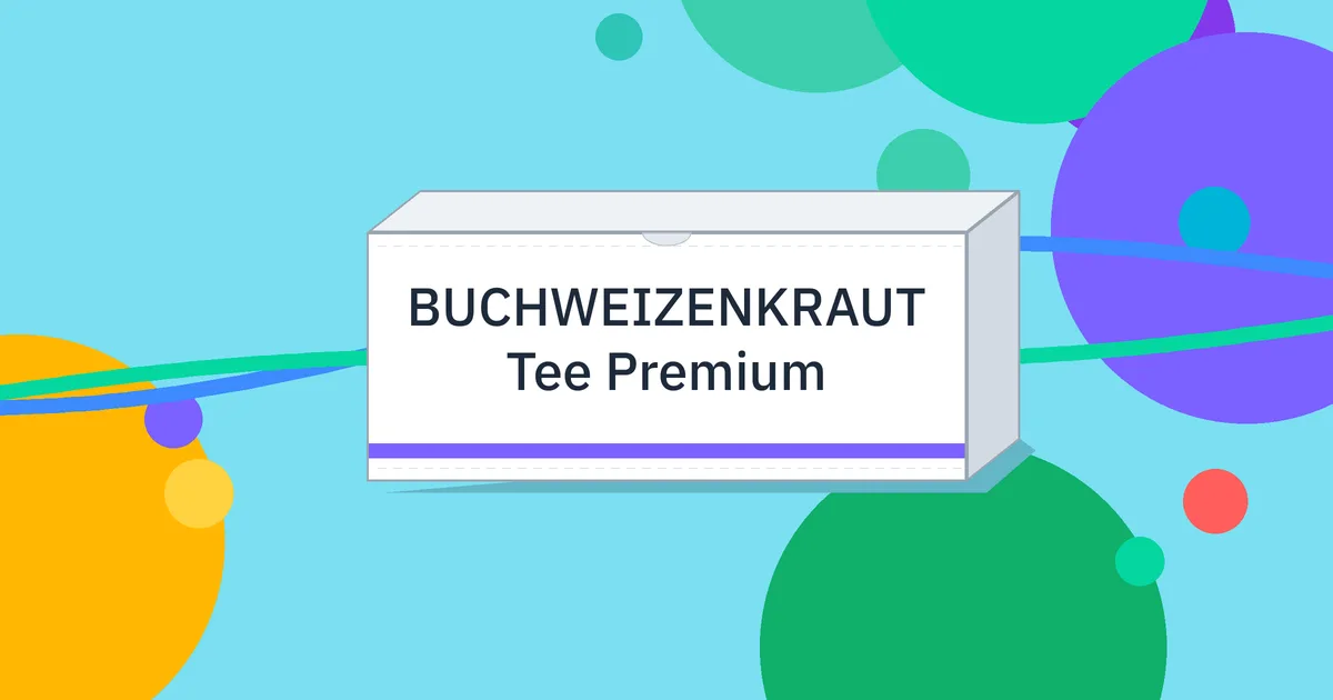 Symbolbild: Packung mit der Aufschrift BUCHWEIZENKRAUT Tee Premium (PZN 09230262) – Verfügbarkeit und Bezug in Apotheken in Frankfurt am Main