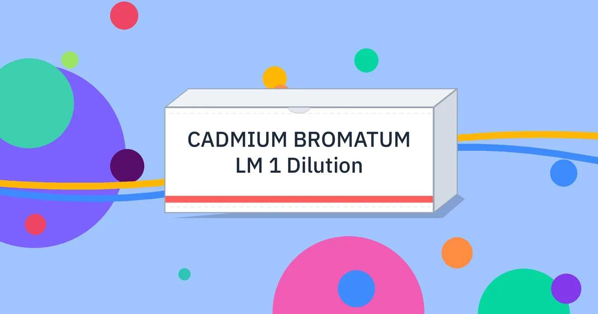 Symbolbild: Packung mit der Aufschrift CADMIUM BROMATUM LM 1 Dilution (PZN 12797713) – Verfügbarkeit und Bezug in Apotheken in Frankfurt am Main