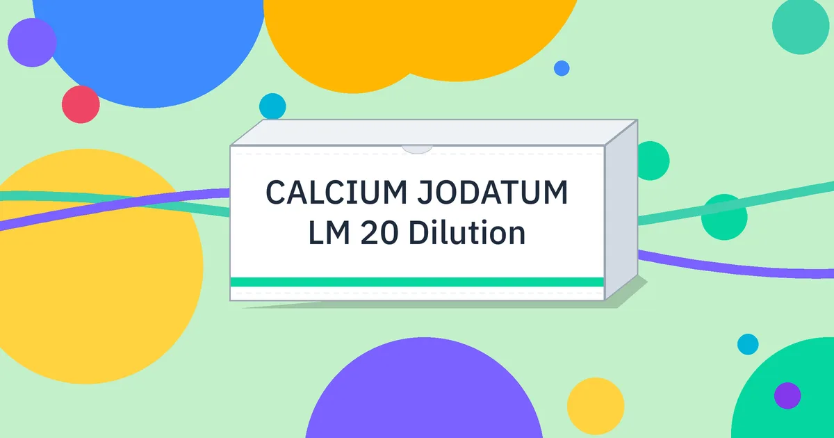 Symbolbild: Packung mit der Aufschrift CALCIUM JODATUM LM 20 Dilution (PZN 12804850) – Verfügbarkeit und Bezug in Apotheken in Frankfurt am Main