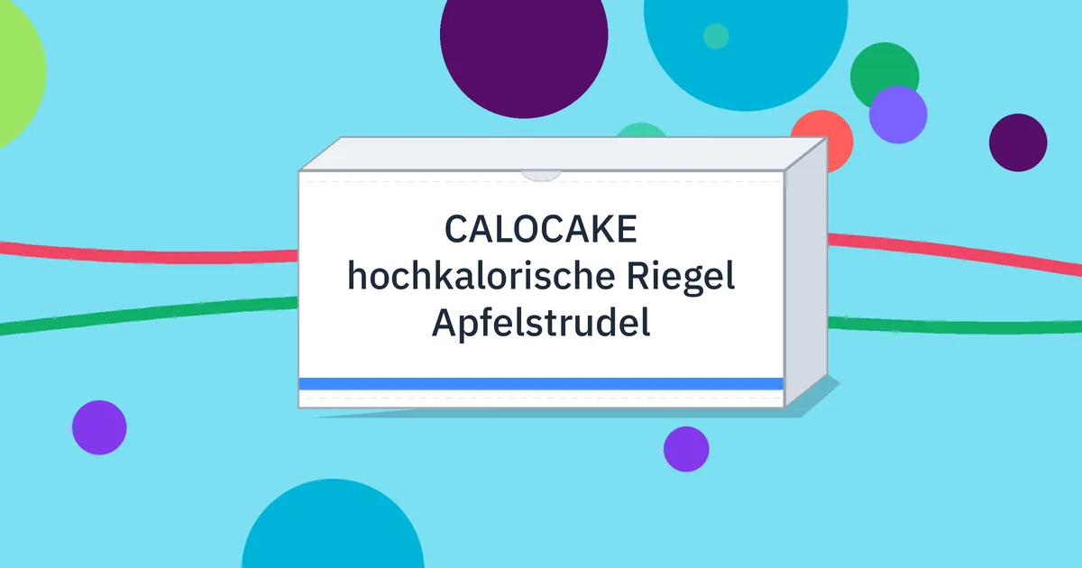 Symbolbild: Packung mit der Aufschrift CALOCAKE hochkalorische Riegel Apfelstrudel (PZN 19439218) – Verfügbarkeit und Bezug in Apotheken in Frankfurt am Main