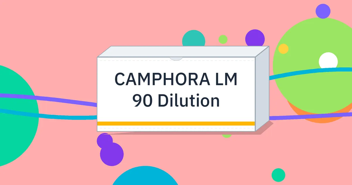 Symbolbild: Packung mit der Aufschrift CAMPHORA LM 90 Dilution (PZN 12808032) – Verfügbarkeit und Bezug in Apotheken in Frankfurt am Main
