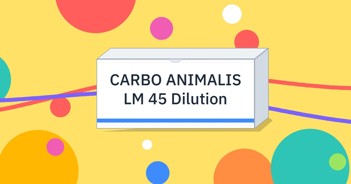 Symbolbild: Packung mit der Aufschrift CARBO ANIMALIS LM 45 Dilution (PZN 12809273) – Verfügbarkeit und Bezug in Apotheken in Frankfurt am Main