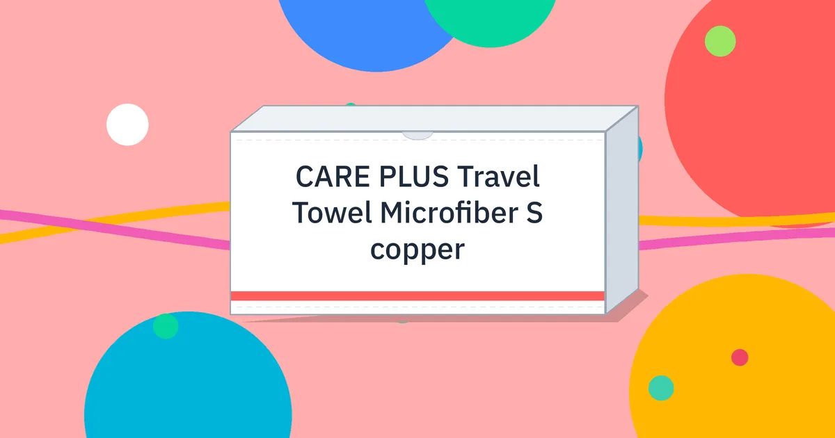 Symbolbild: Packung mit der Aufschrift CARE PLUS Travel Towel Microfiber S copper (PZN 16681864) – Verfügbarkeit und Bezug in Apotheken in Frankfurt am Main
