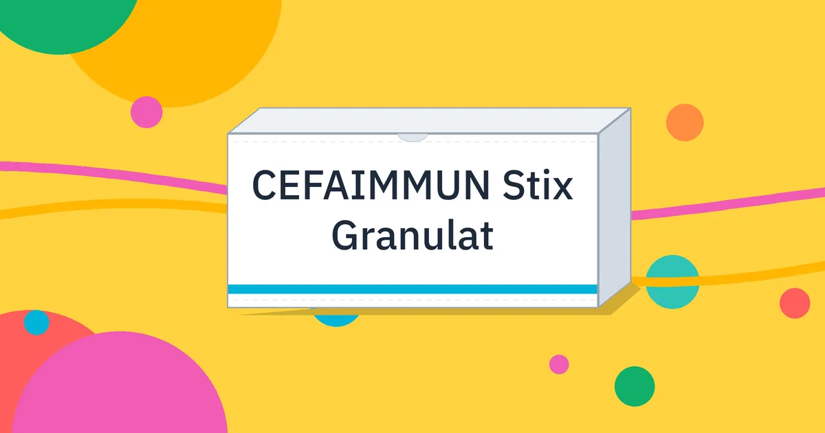 Symbolbild: Packung mit der Aufschrift CEFAIMMUN Stix Granulat (PZN 17422403) – Verfügbarkeit und Bezug in Apotheken in Frankfurt am Main