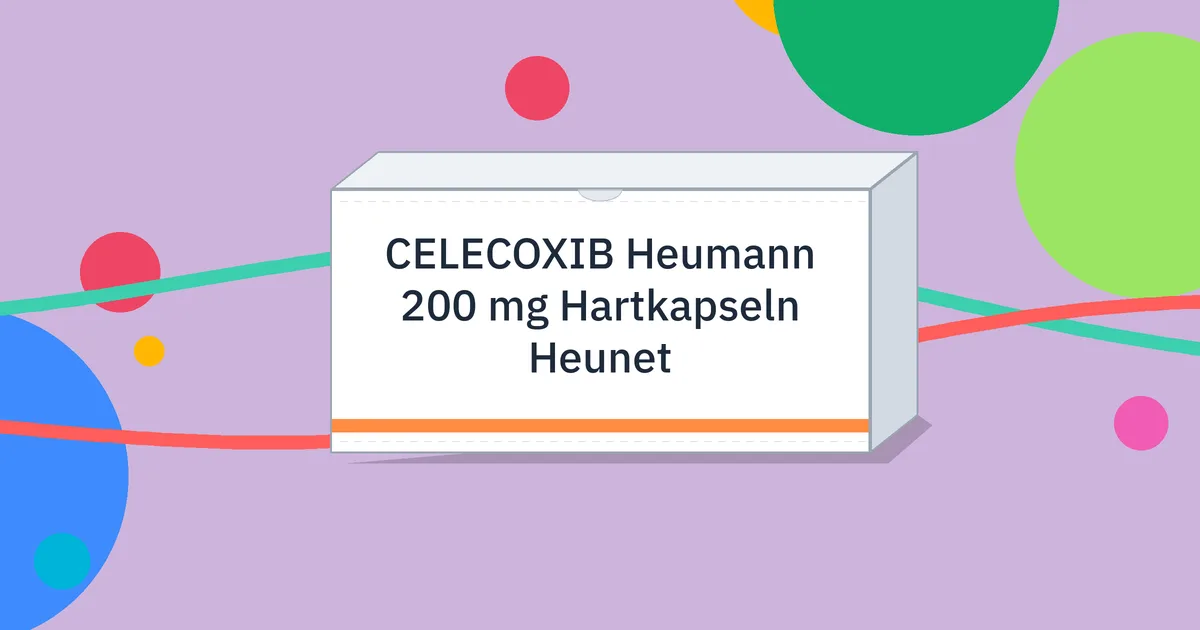 Symbolbild: Packung mit der Aufschrift CELECOXIB Heumann 200 mg Hartkapseln Heunet (PZN 13877147) – Verfügbarkeit und Bezug in Apotheken in Frankfurt am Main